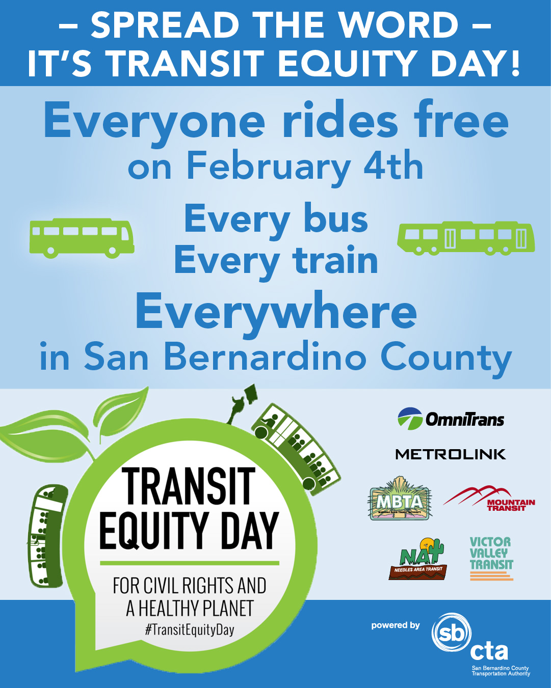 Free Rides for Transit Equity Day on February 4th – VVTA