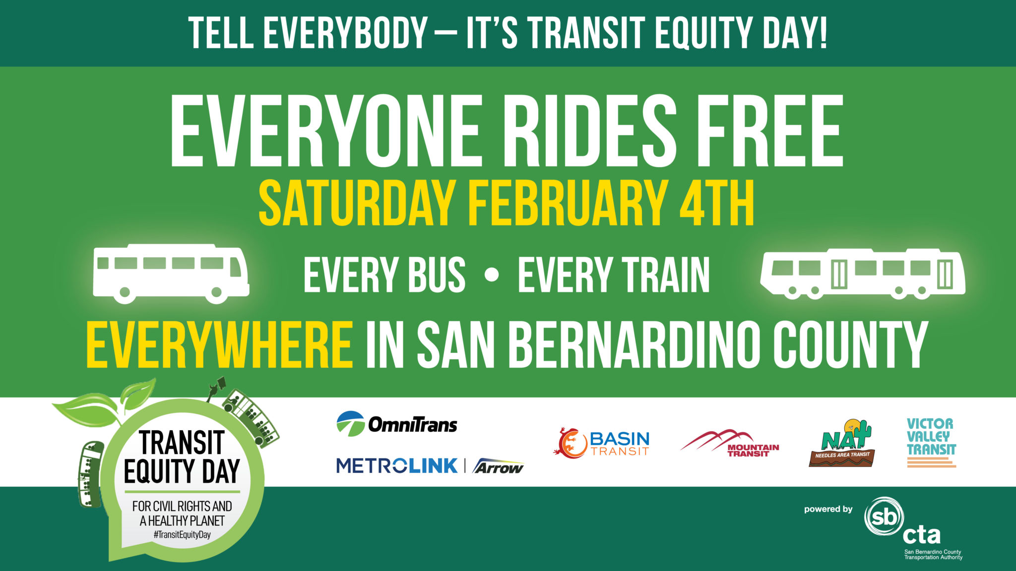 All Rides Free February 4 for Transit Equity Day – VVTA