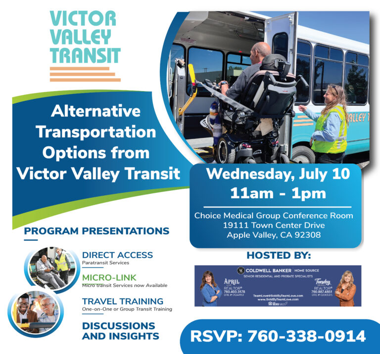 Senior Transportation Event July 10th – VVTA
